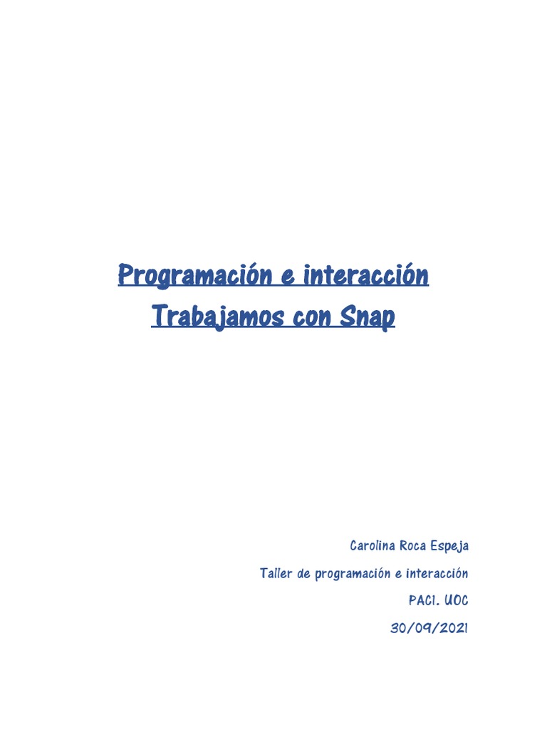 Trabajamos Con Snap | PDF | Programación de computadoras
