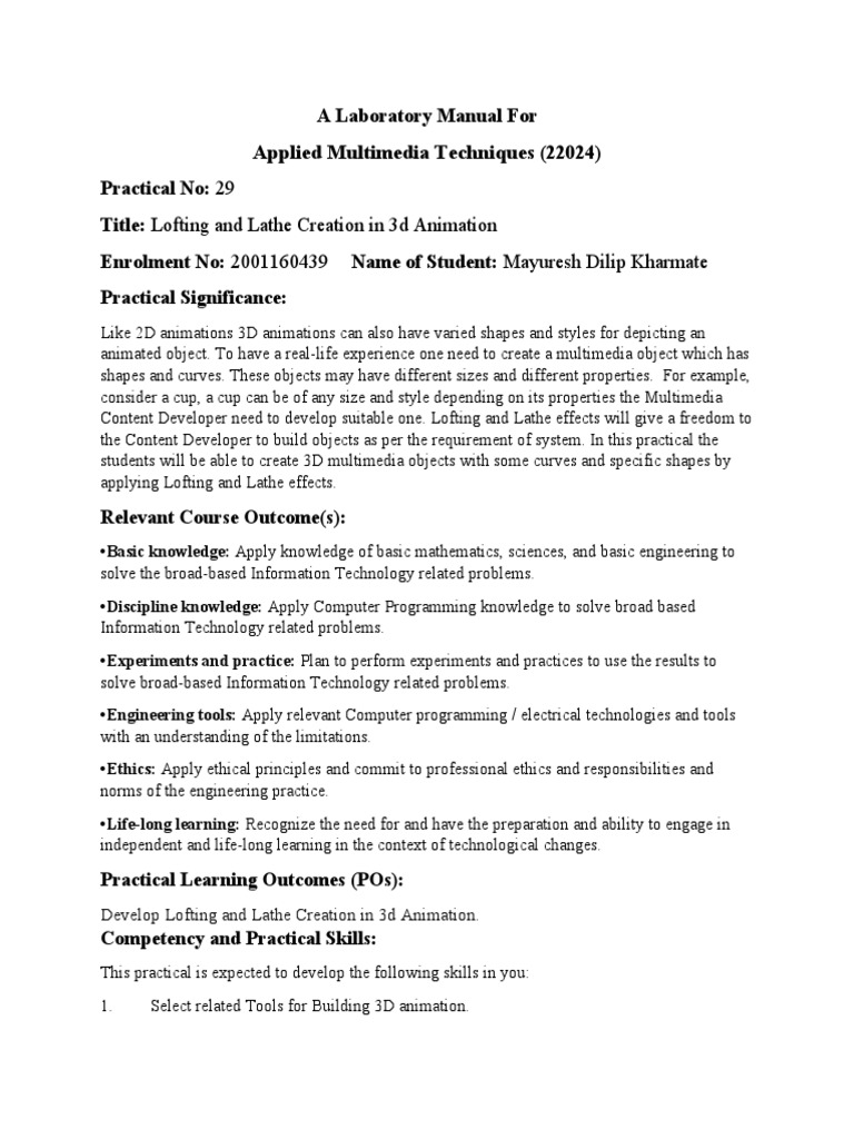 Create Lofting and Lathe 3D Objects | PDF | Autodesk 3ds Max | Engineering