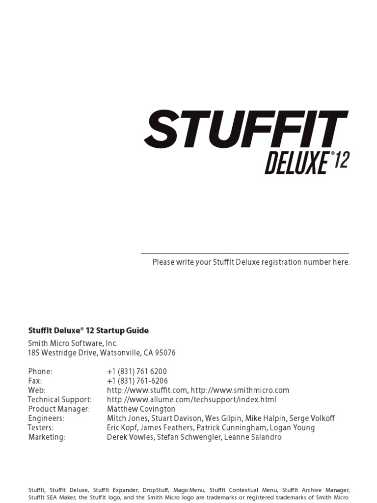 StuffIt Deluxe 12 Startup Guide | PDF | Finder (Software) | License