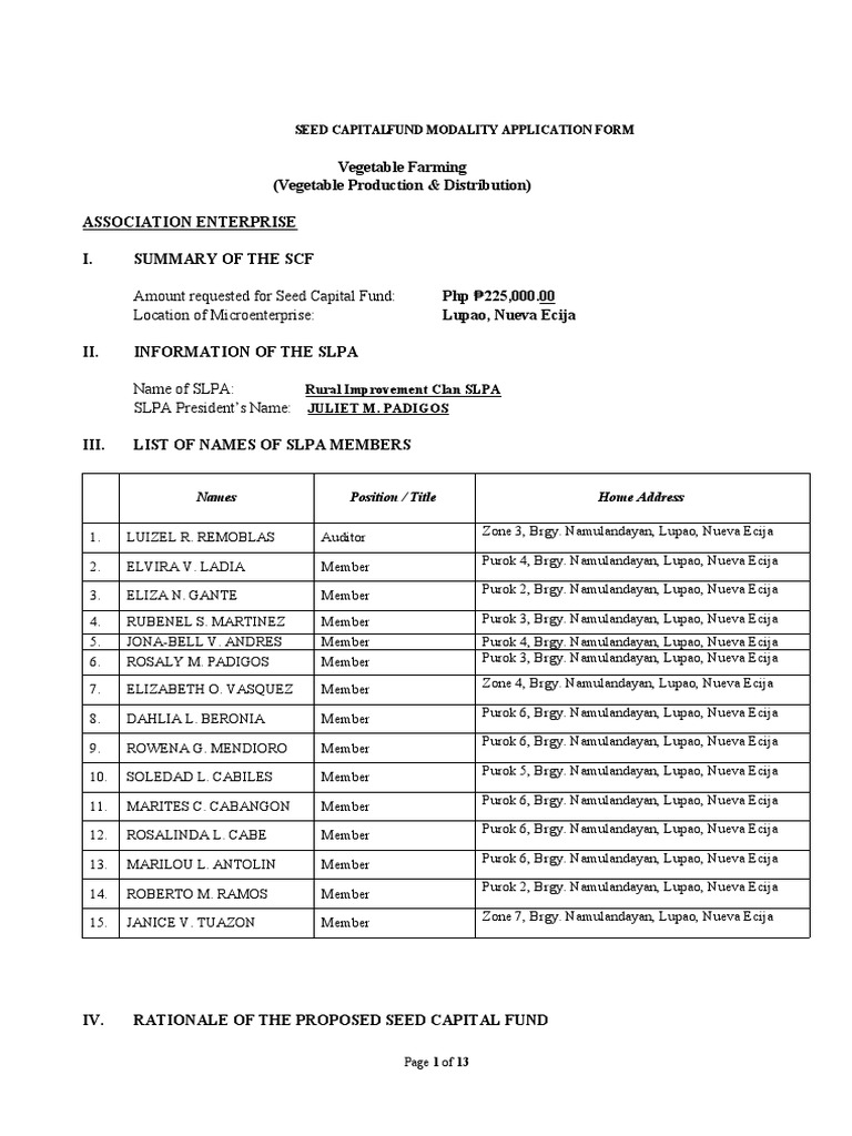 2 RDC Project Proposal SCF Modality Application | PDF | Agriculture ...