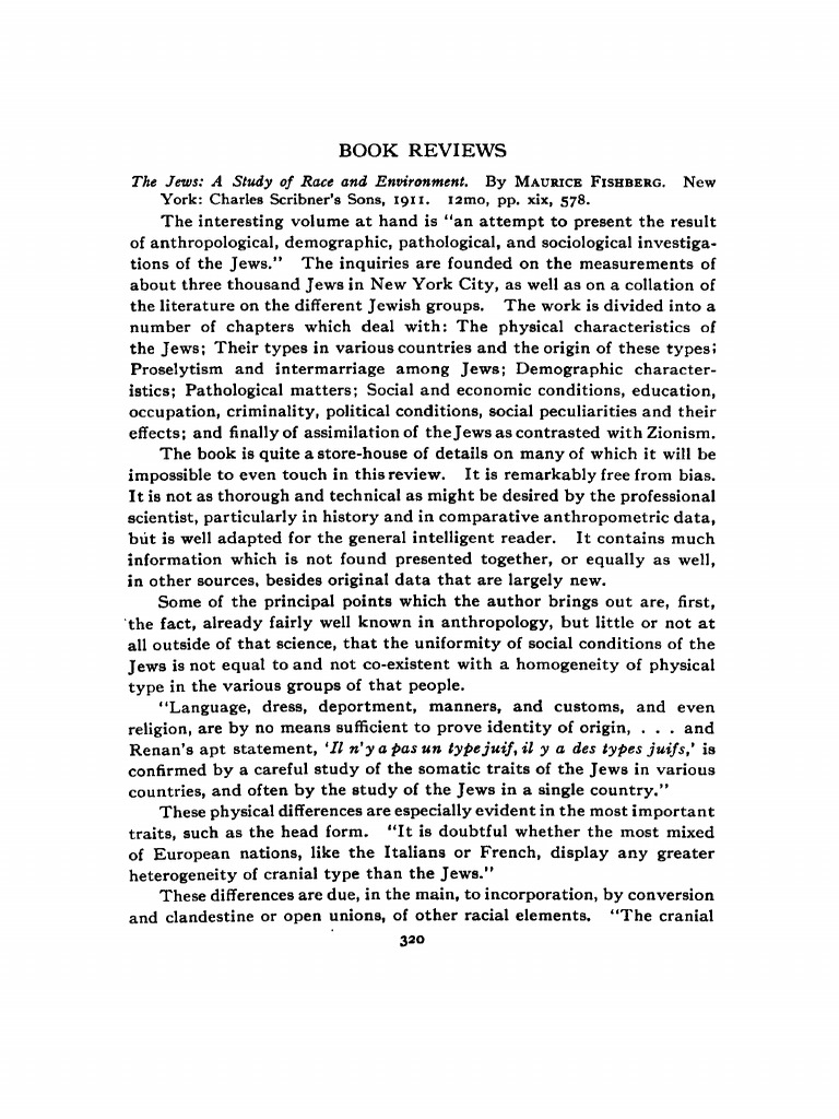 American Anthropologist The Jews A Study of Race and Environment by ...