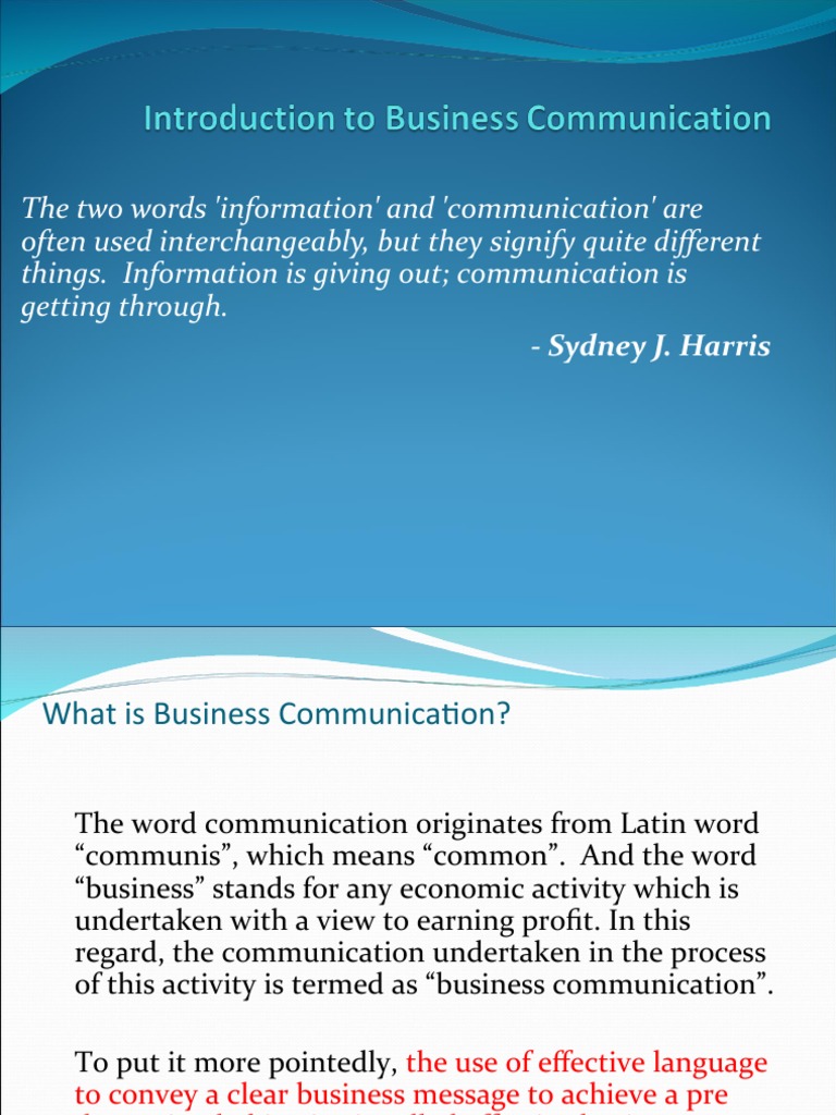 Understanding Business Communication Essentials | PDF | Communication ...
