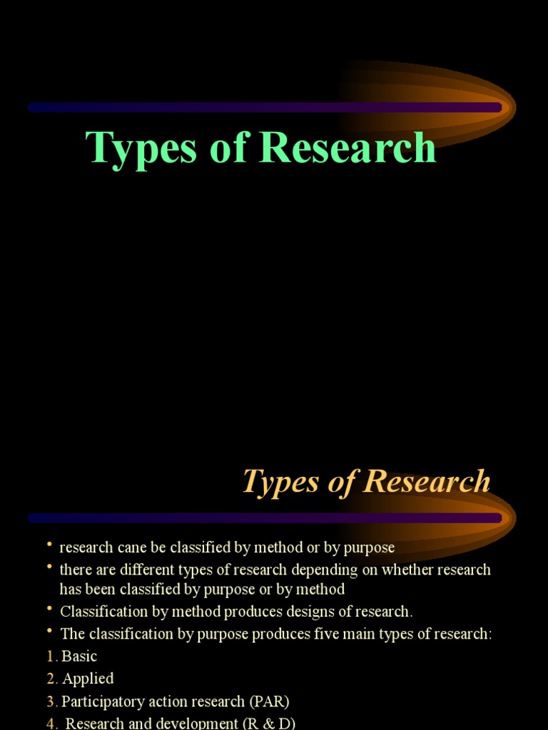 Types of Research | PDF | Basic Research | Operations Research