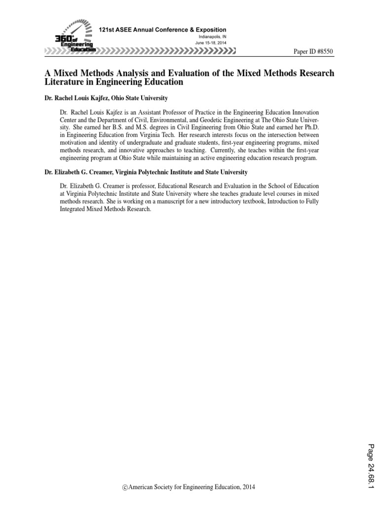 A Mixed Methods Analysis and Evaluation of The Mixed Methods Research ...