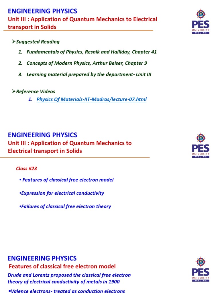 PH101 Unit3 Slides | Download Free PDF | Superconductivity | Electrical ...