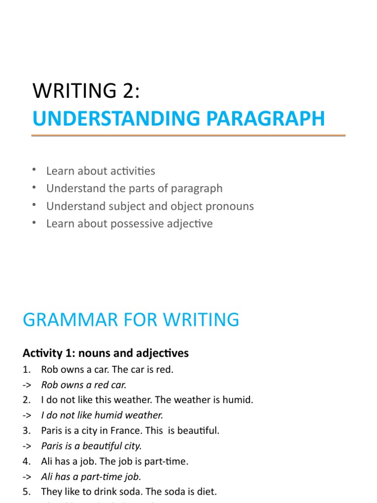 Understanding the Basic Structure and Components of a Paragraph | PDF ...