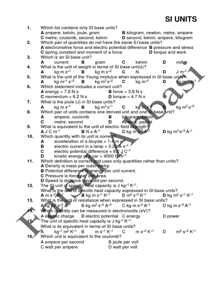 Chap#1 (Units) | PDF | Kilogram | Force