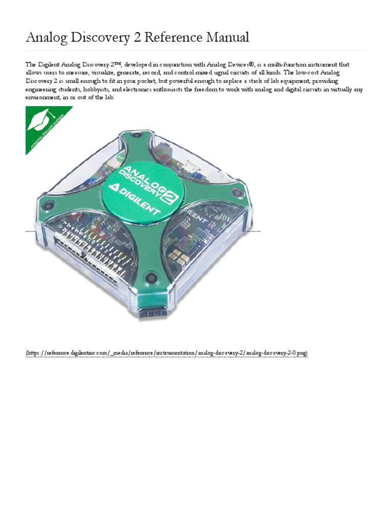 Analog Discovery 2 Reference Manual Pdf Analog To Digital Converter