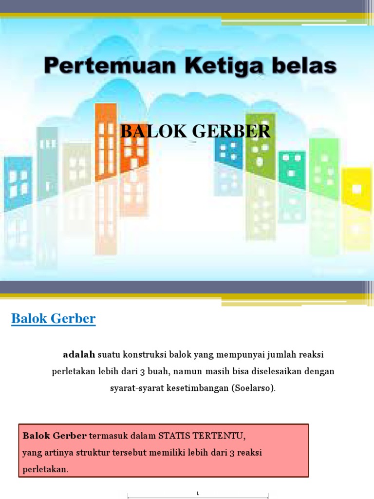 STATIKA-Pertemuan 14 Balok Gerber | PDF