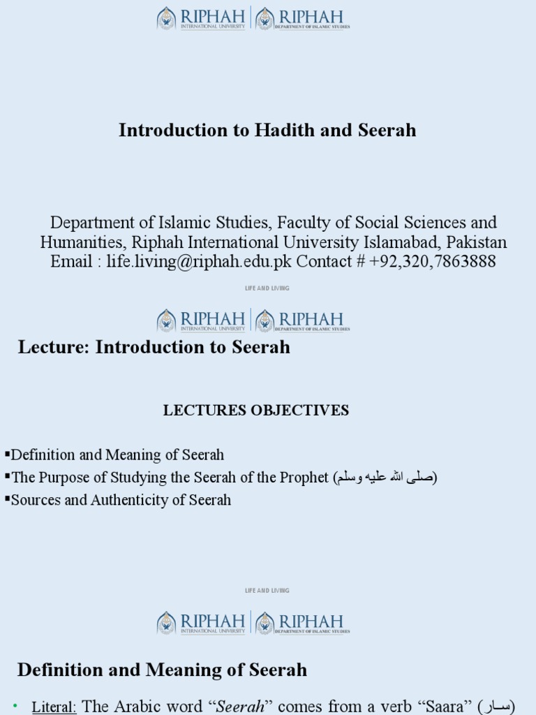 Definition and Meaning of Seerah | PDF | Prophets And Messengers In ...