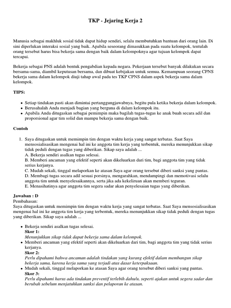 Tkp-Jejaring Kerja 2 | PDF