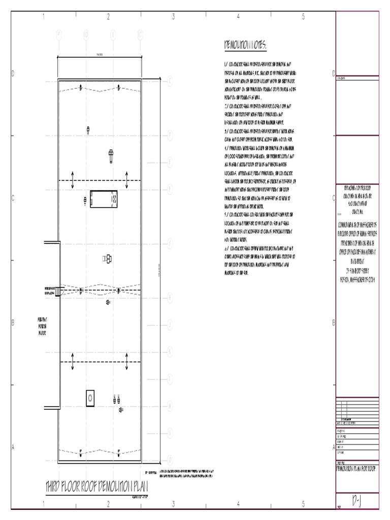 Demolition Notes:: D-1 Third Floor Roof Demolition Plan | PDF ...
