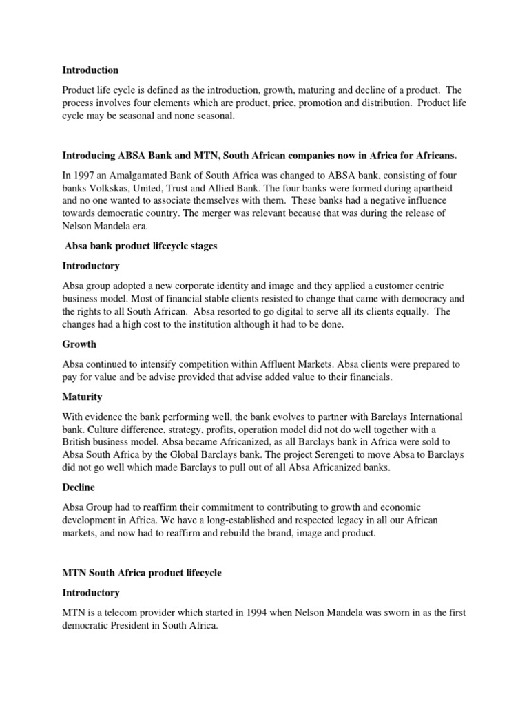 Unit 4 MM Discussion Absa MTN Brand Cycle | PDF | Banks | Africa