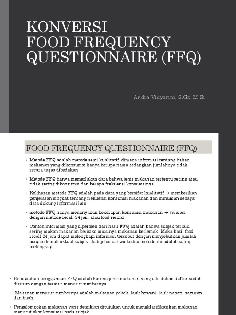 K-6 SKP FFQ | PDF