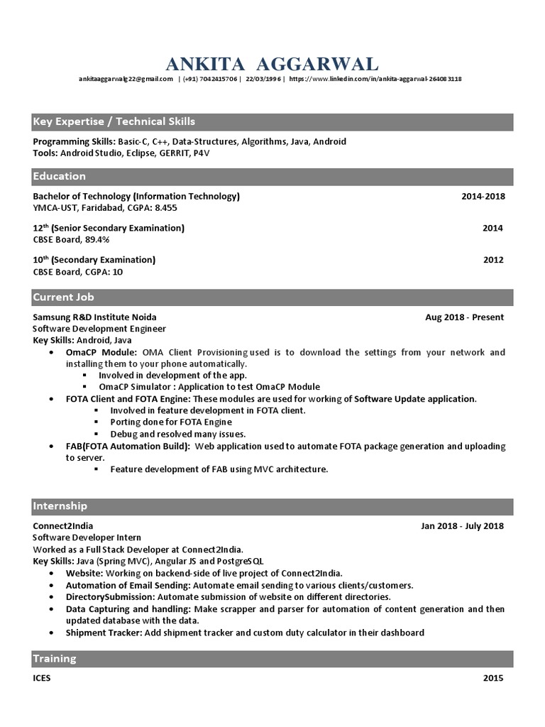 Ankita Aggarwal - Resume | PDF | Web Application | Android (Operating System)