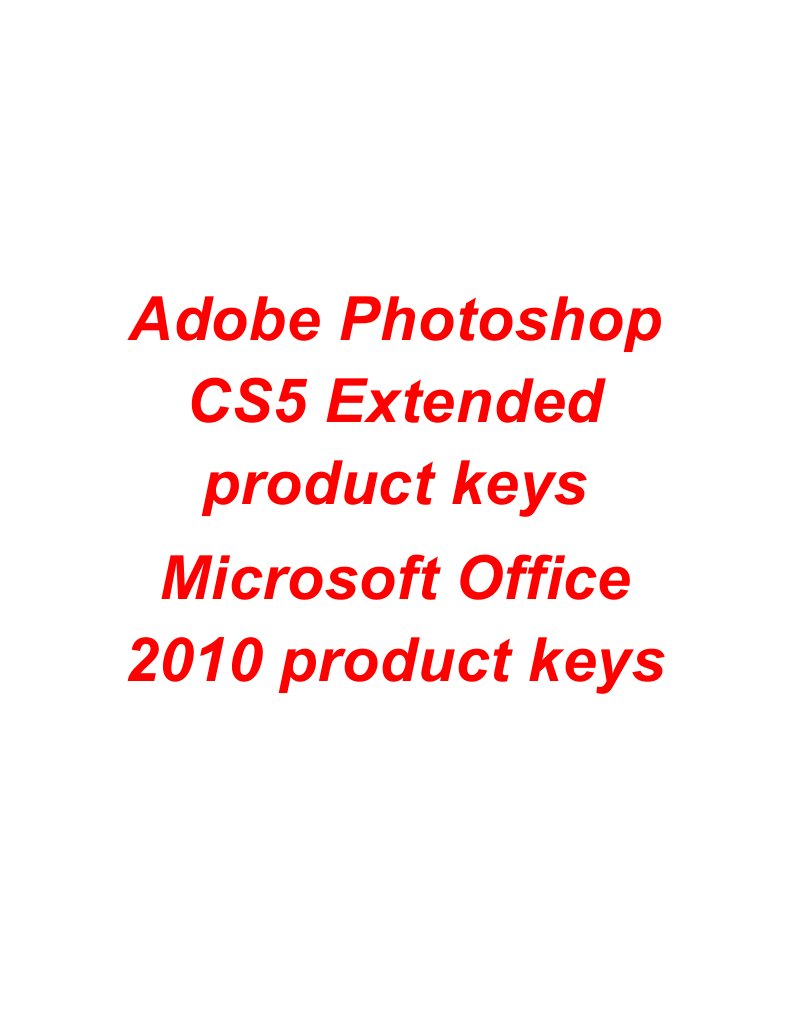 Microsoft Office 2010 Product Keys | PDF | Computers