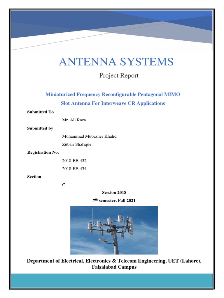 Project Report (Antenna System) | PDF | Mimo | Antenna (Radio)