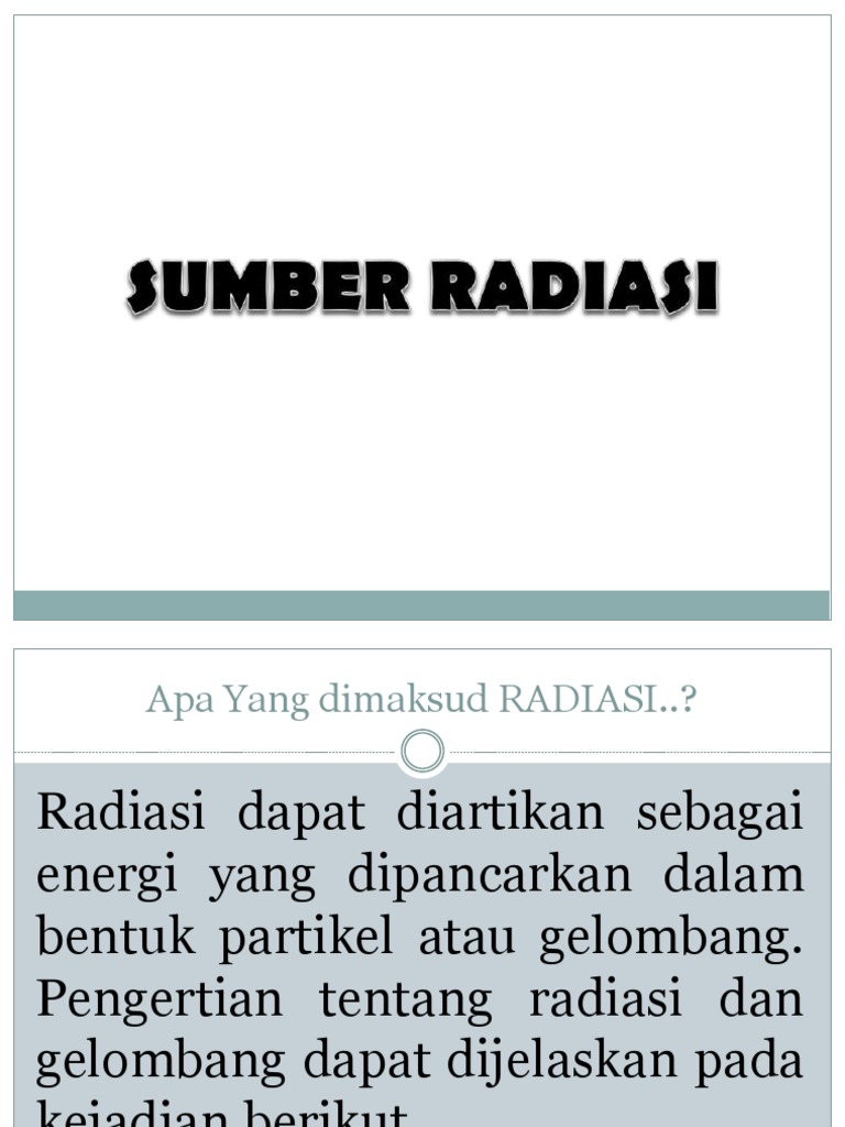 Pengertian dan Jenis Radiasi Energi | PDF