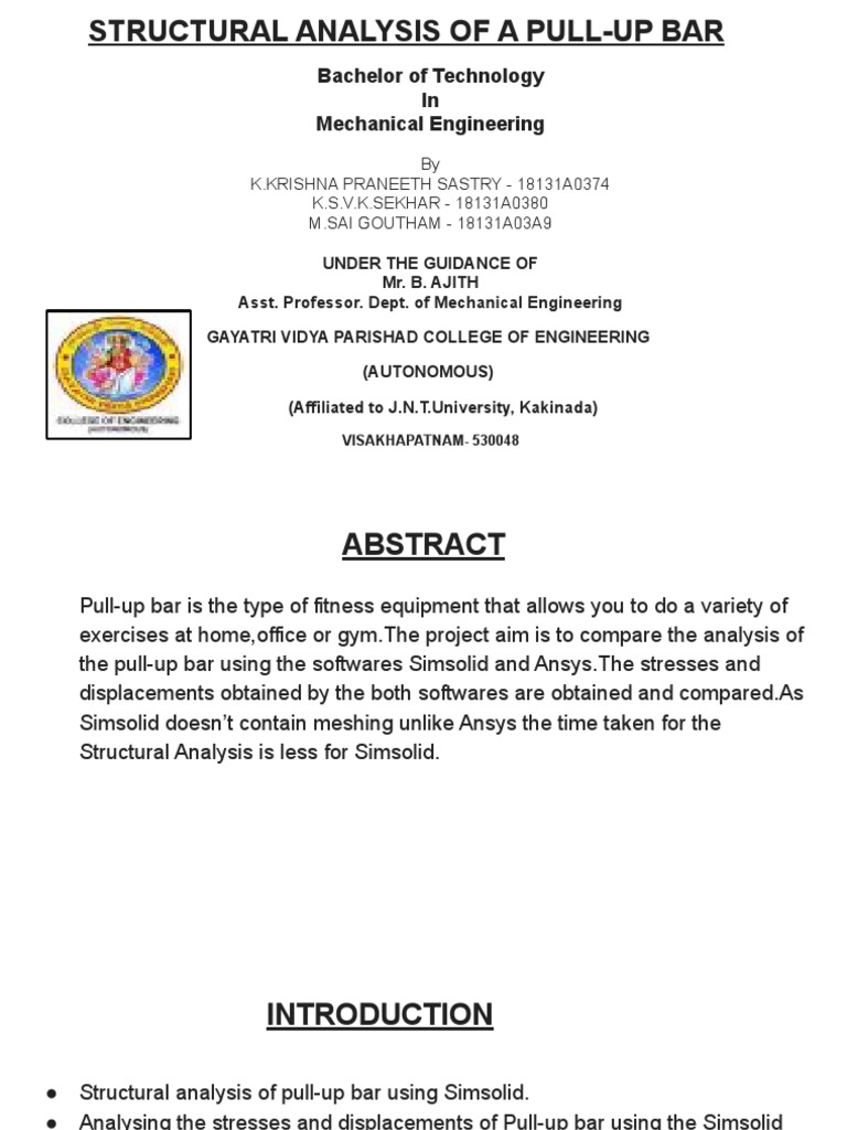 Structural Analysis of Pull-Up Bar | PDF | Finite Element Method | Structural Analysis