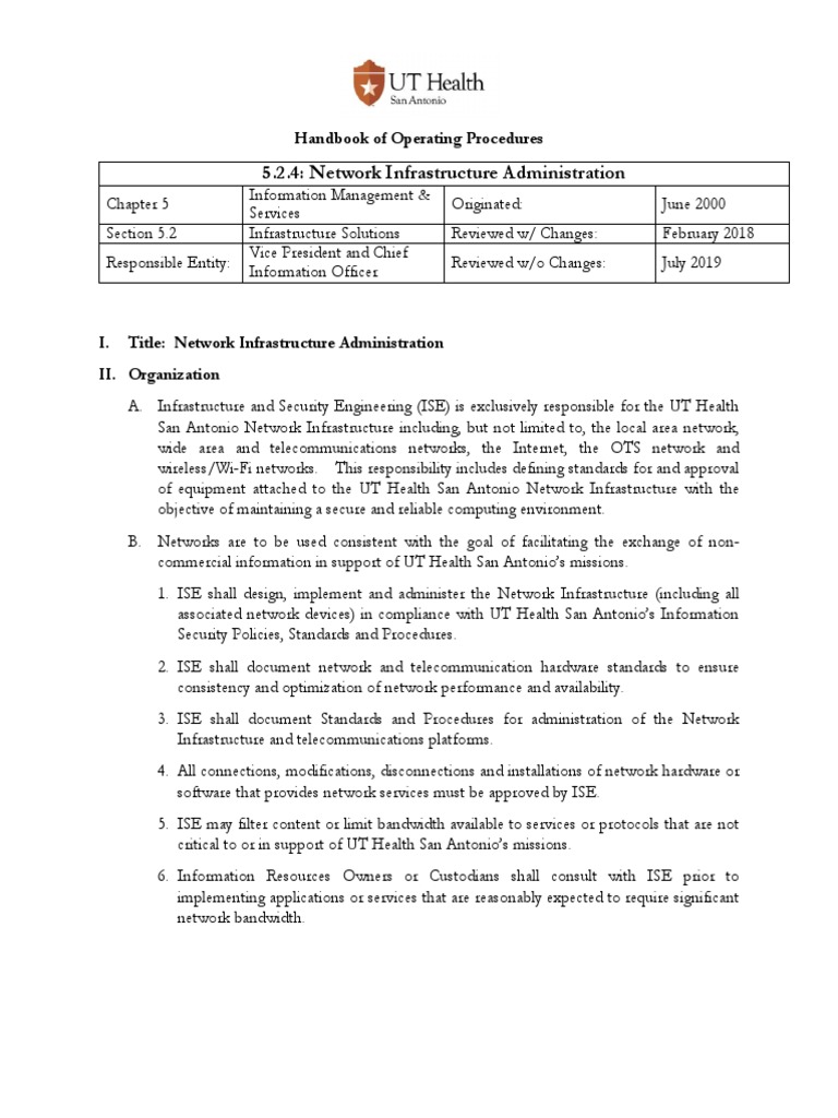 5.2.4: Network Infrastructure Administration: Handbook of Operating ...