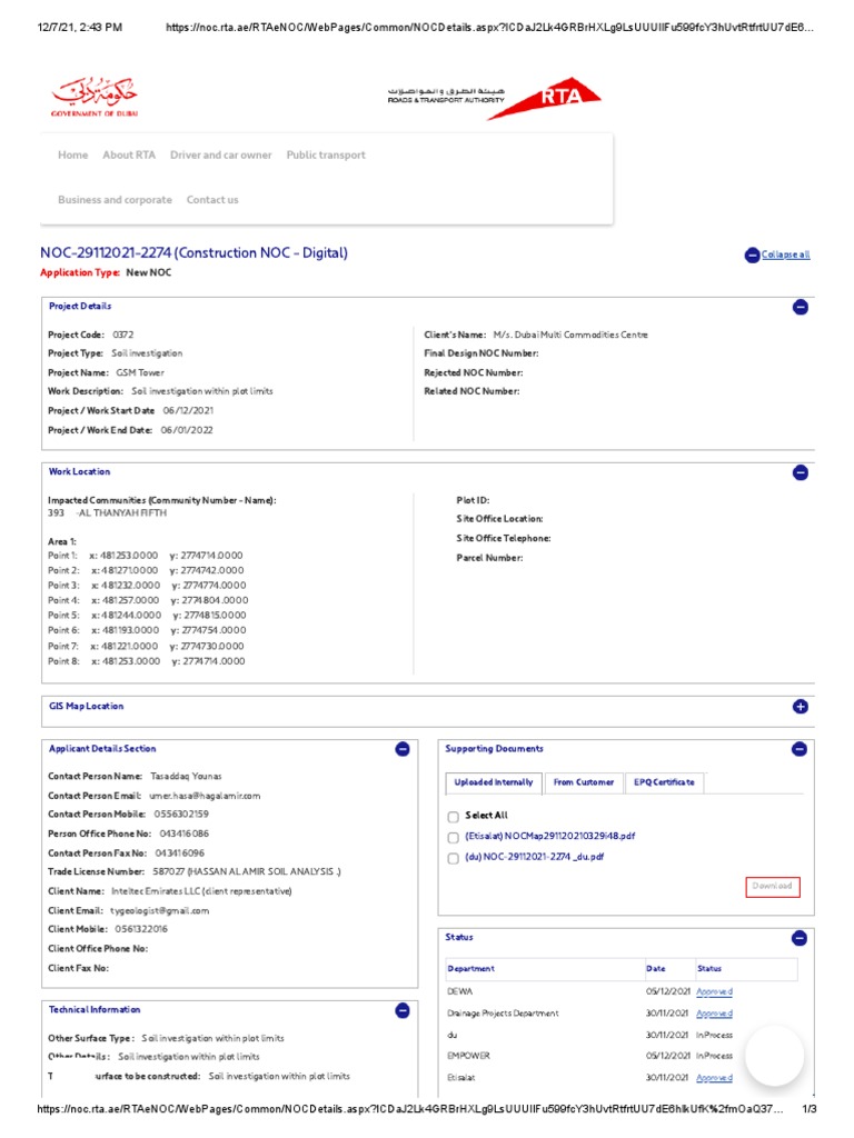 NOC-29112021-2274 (Construction NOC - Digital) : Home About RTA Driver ...