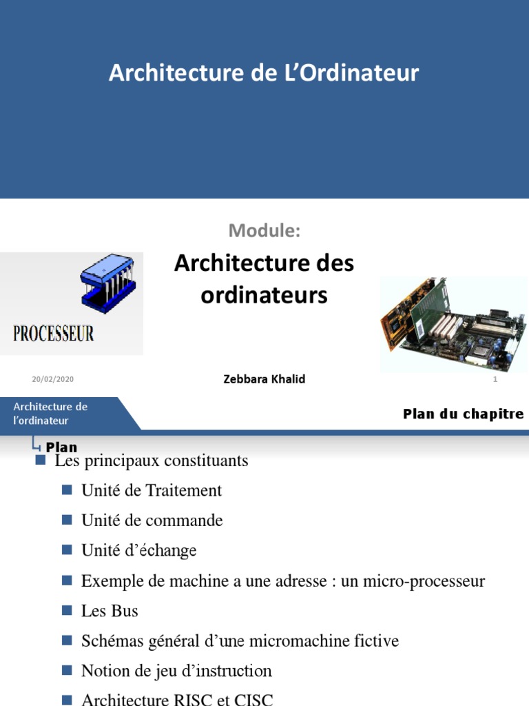 01 - Architecture Des Ordinateurs | PDF | Processeur | Mémoire (informatique)