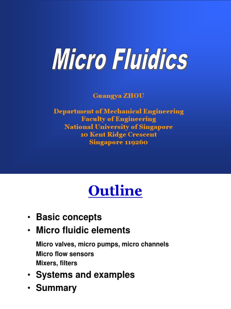 Lecture Microfluidics Revised 2021 | PDF | Microelectromechanical ...