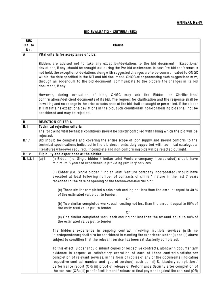 Annex IV BEC | PDF | Guarantee | Joint Venture