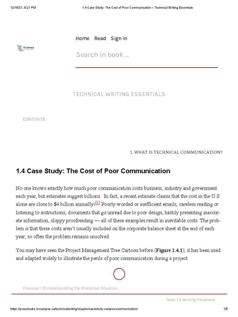 Cost of Poor Communication Case Study | PDF | Word Processor | Essays