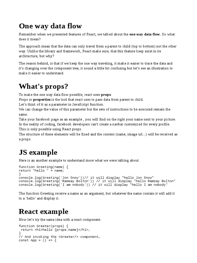 React Props | PDF | Html Element | Java Script