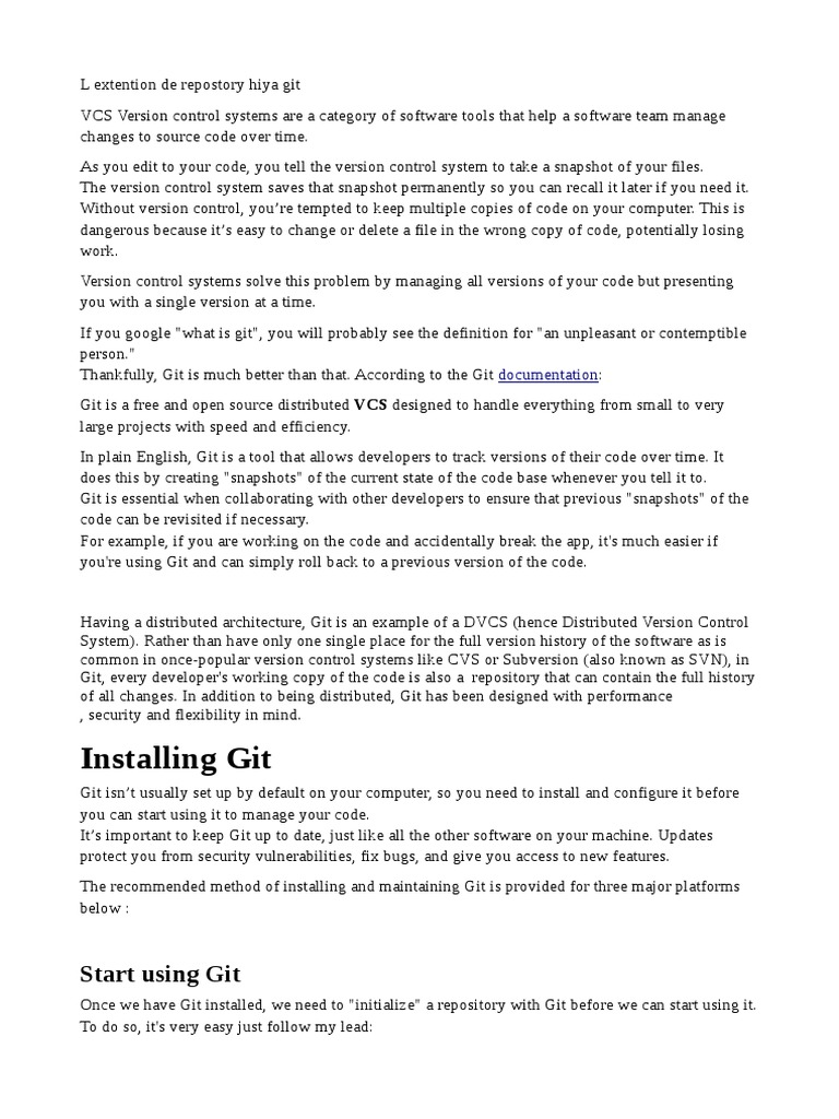 Installing Git | PDF | Version Control | Computer File Installing Git | PDF | Version Control | Computer File