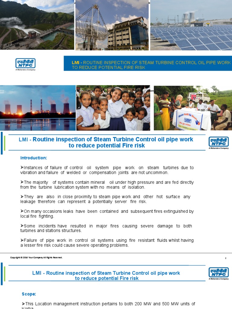 LMI 14 Routine Inspection of Steam Turbine Control Oil Pipe Work | PDF ...