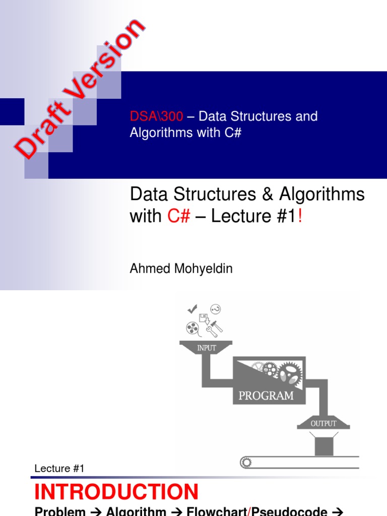DSA CS Lecture01 Introduction T18 R00 | PDF | Algorithms | Computer Programming