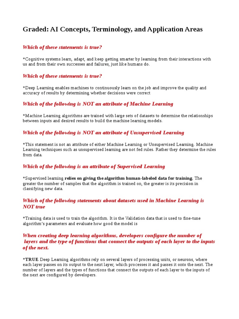 Graded: AI Concepts, Terminology, and Application Areas | PDF | Machine ...