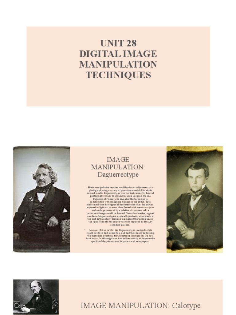 Unit 28 Image Manipulation | PDF | Imaging | Artistic Techniques