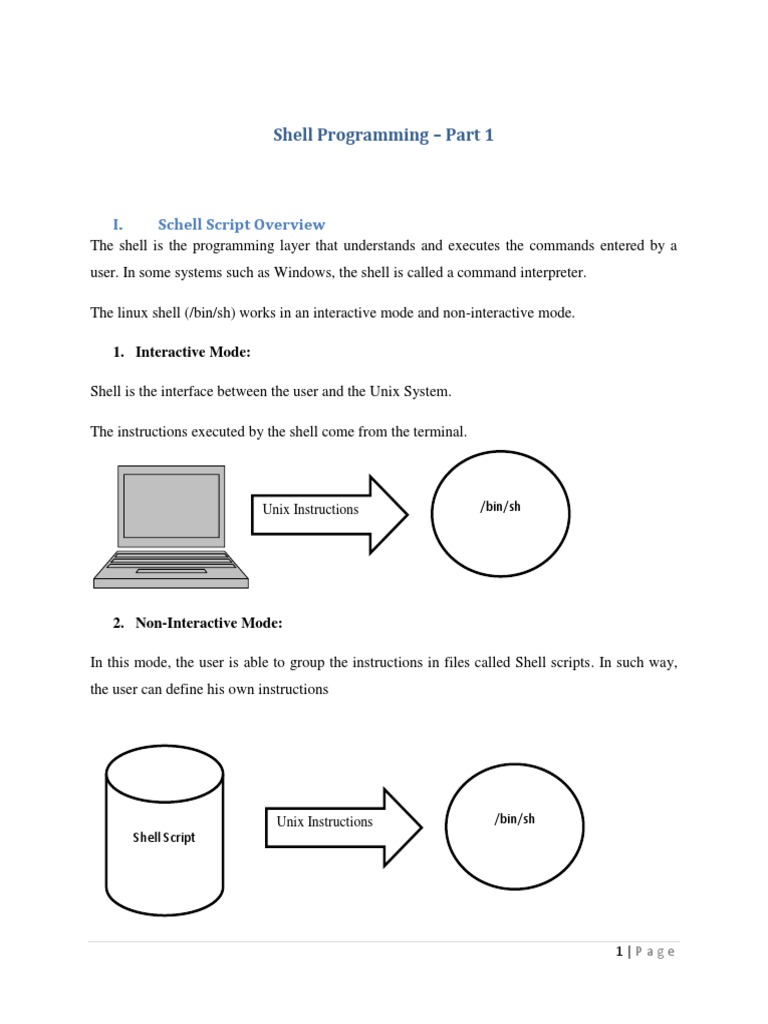 Shell Programming Part 1 I Schell Script Overview Pdf Shell Computing Scripting Language