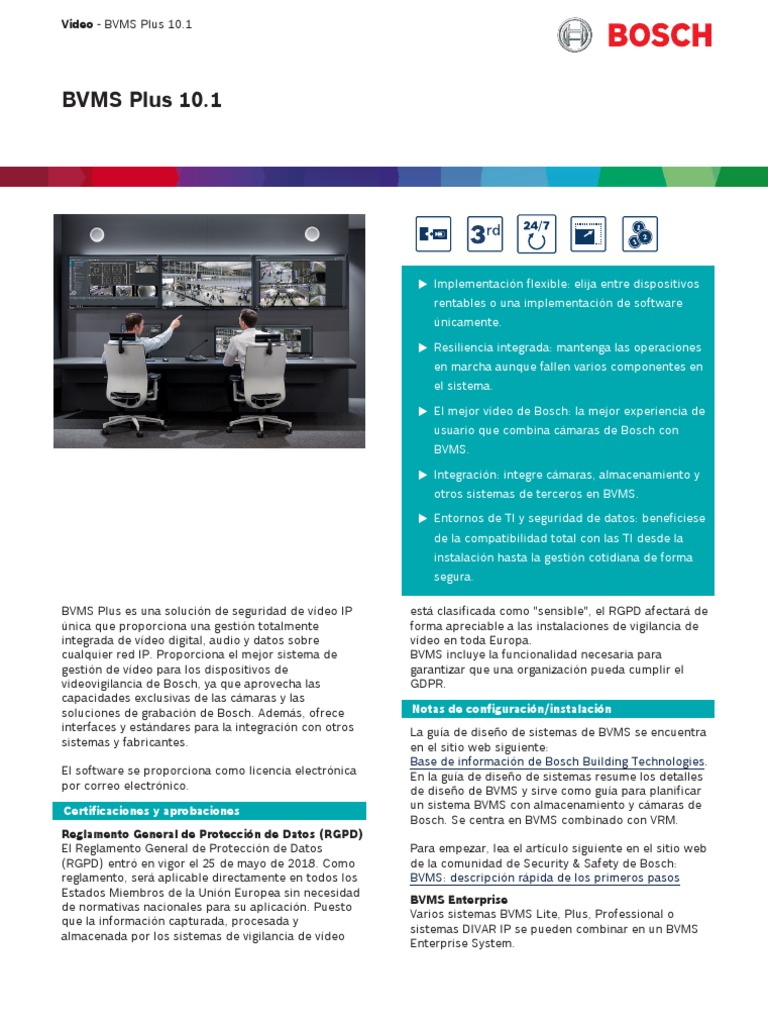 BVMS Plus 10.1 Data Sheet esES 80103855755 | PDF | Windows 10 ...