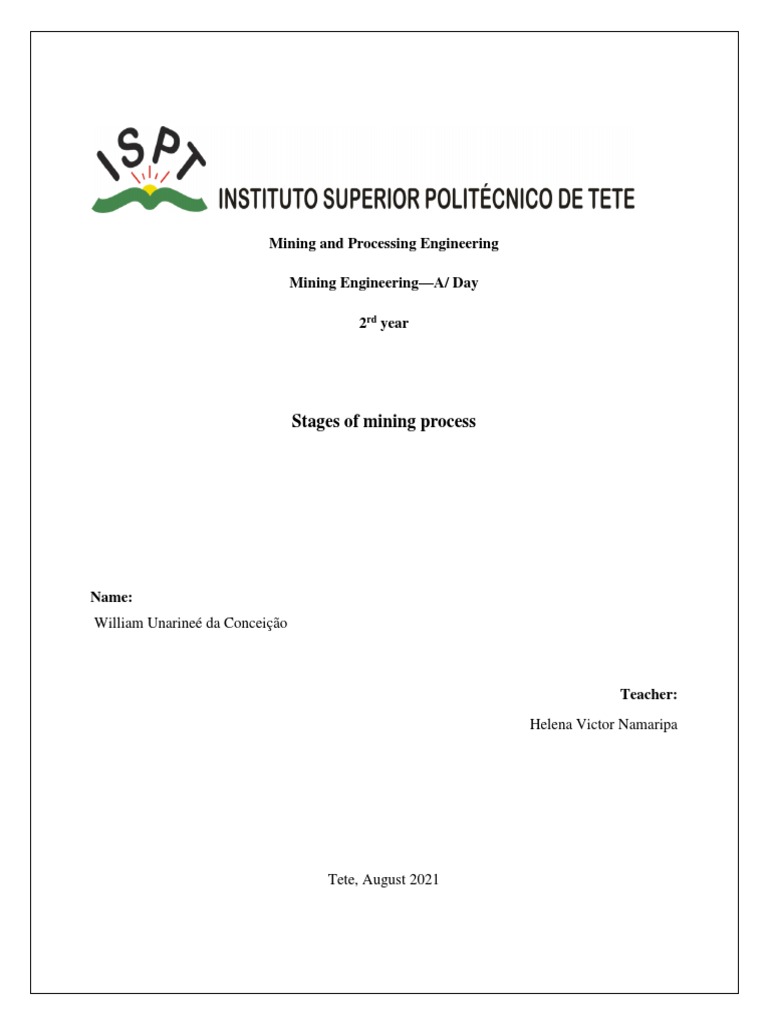 Stages of Mining Process | PDF | Mining | Minerals