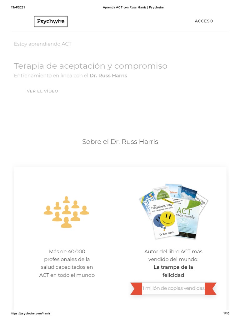 Aprenda ACT Con Russ Harris - Psychwire | PDF | Depresión (estado de ...