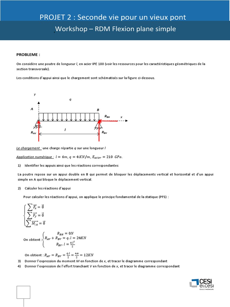 Corrigé RDM 1 - Flexion Plane Simple | PDF | Résistance des matériaux ...