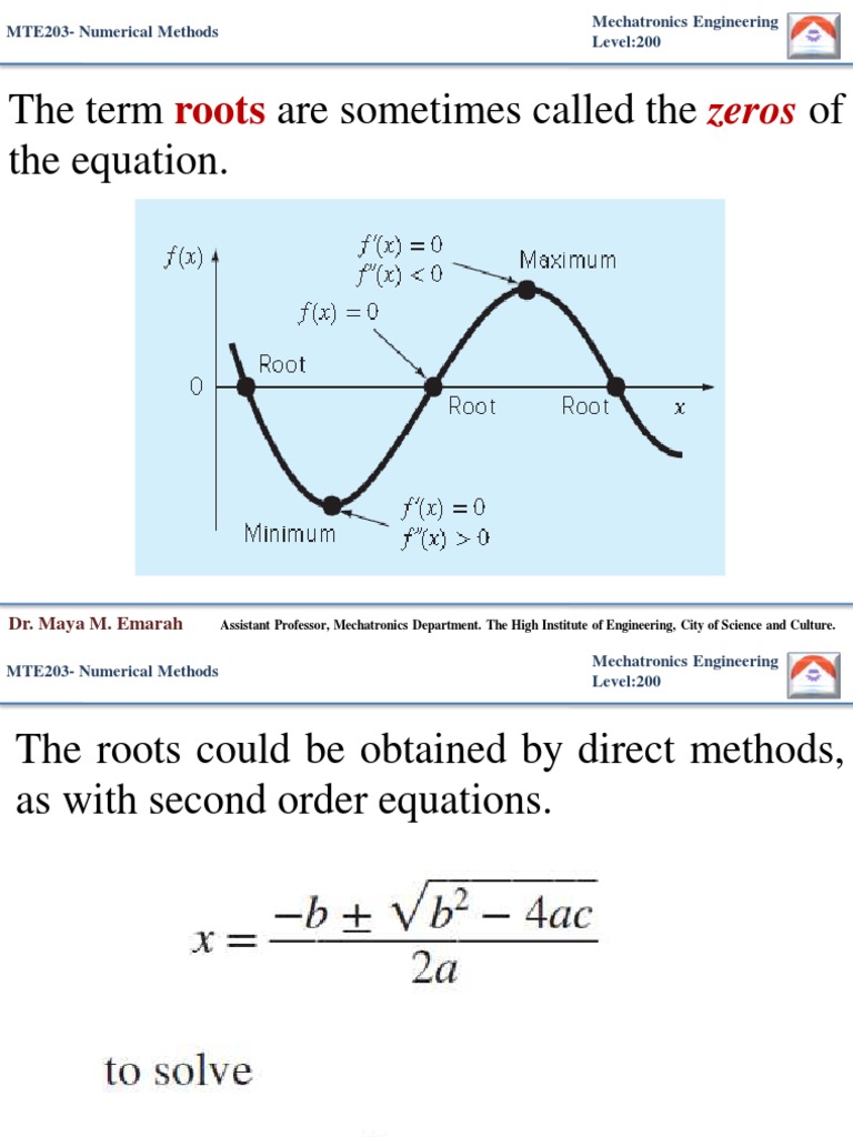 Roots-Part 1-Numerical Methods | PDF | Numerical Analysis | Zero Of A ...