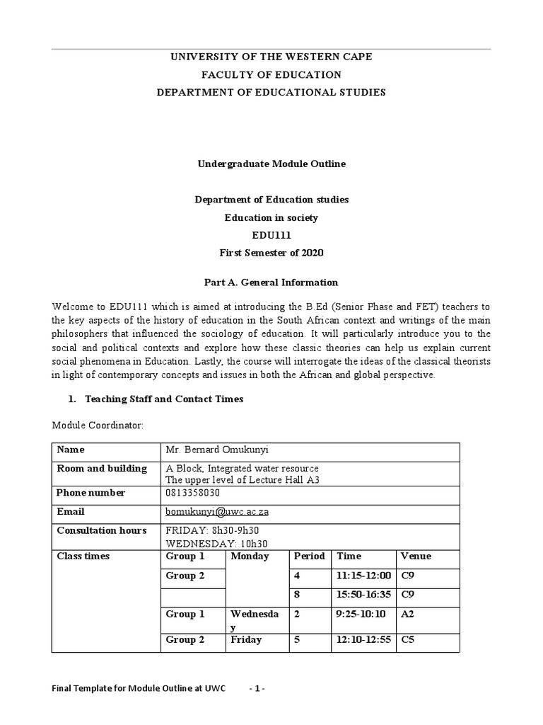 B. Ed Course Outline 2020 | PDF | Sociology | Essays