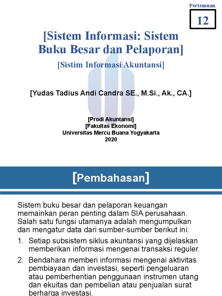 MODUL SIA 12 General Ledger and Reporting System | PDF | Pengelolaan Keuangan & Uang