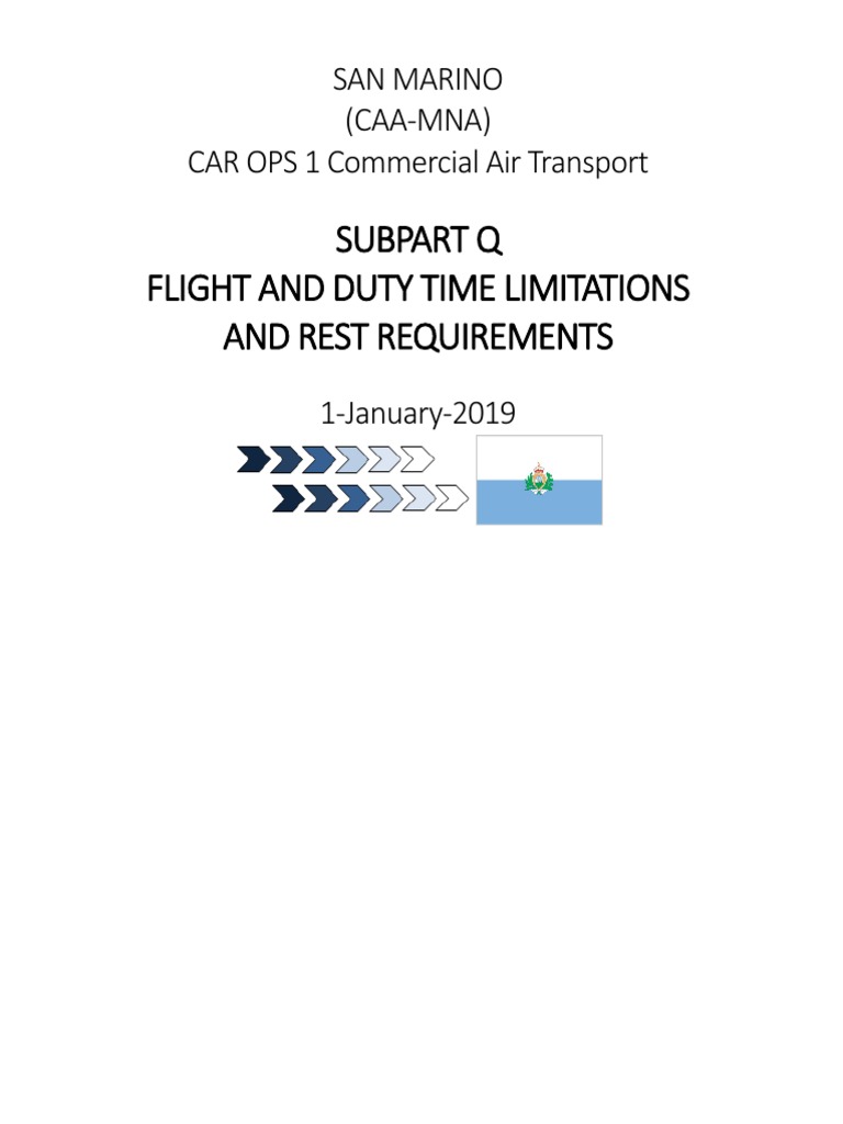 Subpart Q Flight and Duty Time Limitations and Rest Requirements | PDF ...