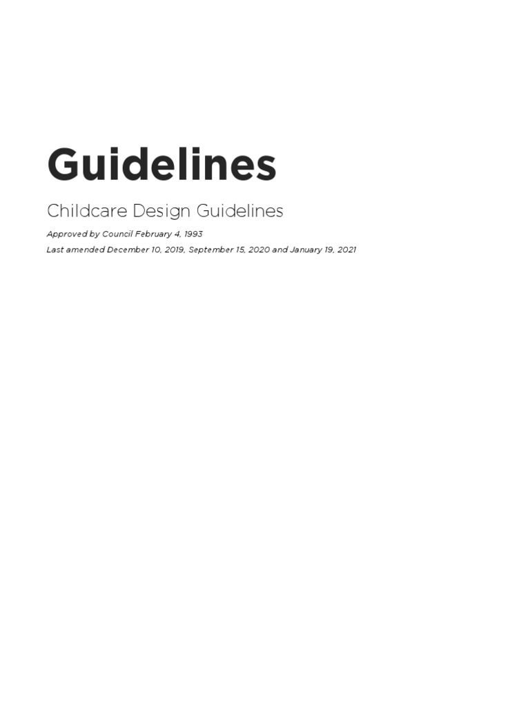 Vancouver Childcare Design Guidelines | PDF | Child Care | Relationships