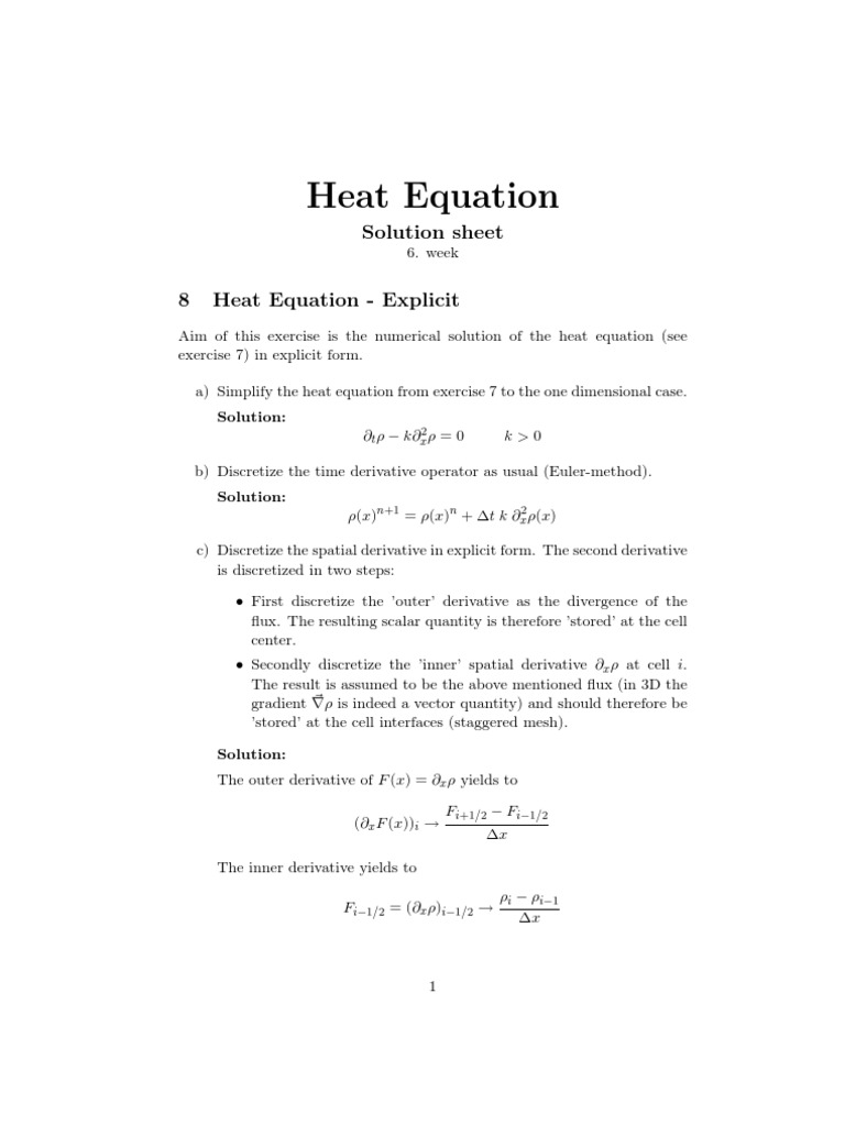 08 Solution Heat Equation Explicit | PDF | Equations | Applied Mathematics
