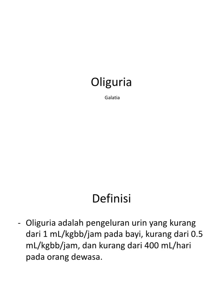 Oliguria | PDF