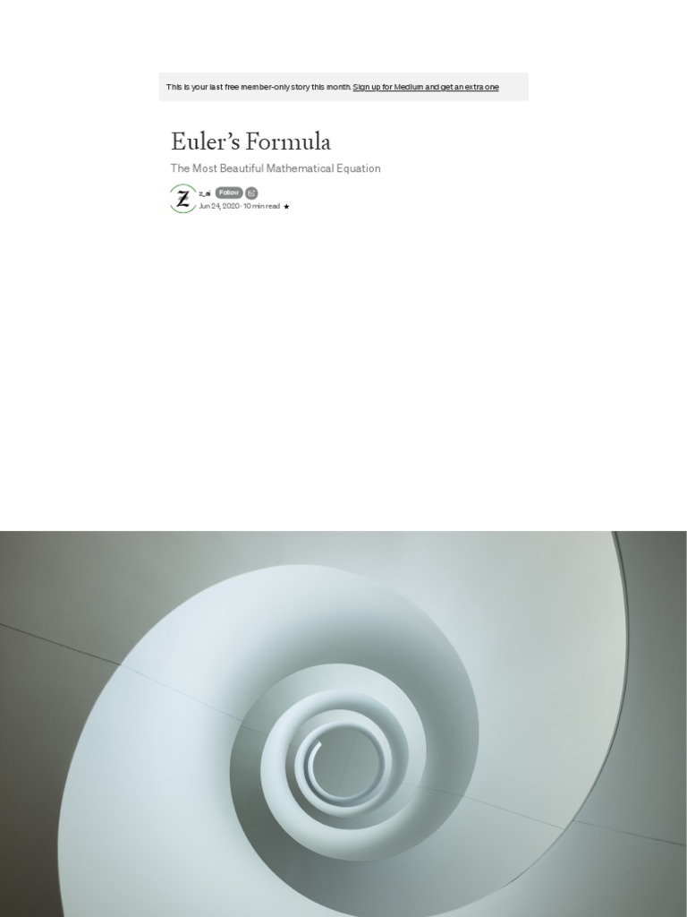 Euler's Formula. The Most Beautiful Mathematical - by Z - Ai - The ...