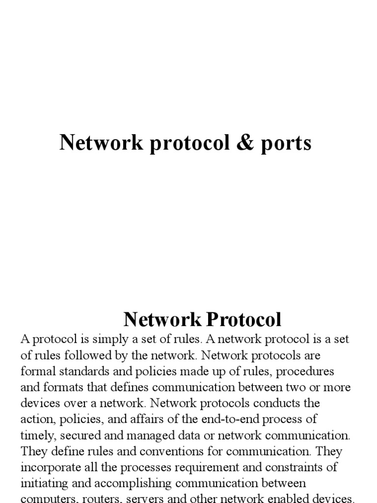 Lecture 5 - Computer Network Protocols Ports | PDF | Internet Protocol ...