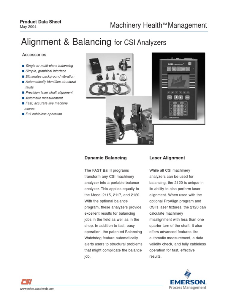 Alignment & Balancing: Machinery Health Management For CSI Analyzers ...